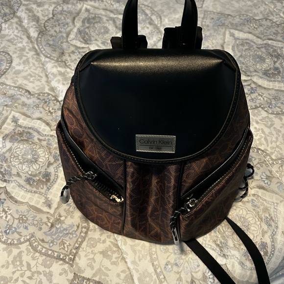 Calvin Klein | Bags | Calvin Klein Monogram Black Backpack | Poshmark